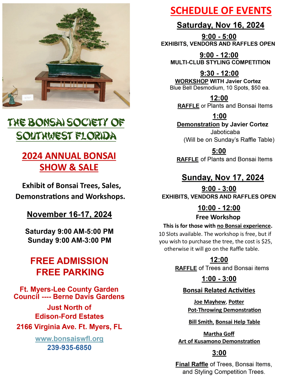 BSSF 2024 Annual Bonsai Show & Sale - BSF Bonsai